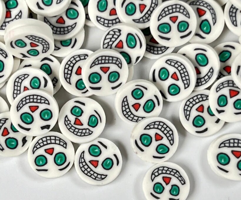 20g 10mm Creeper Killer Clown Round Polymer Clay Slices | Decoden ...