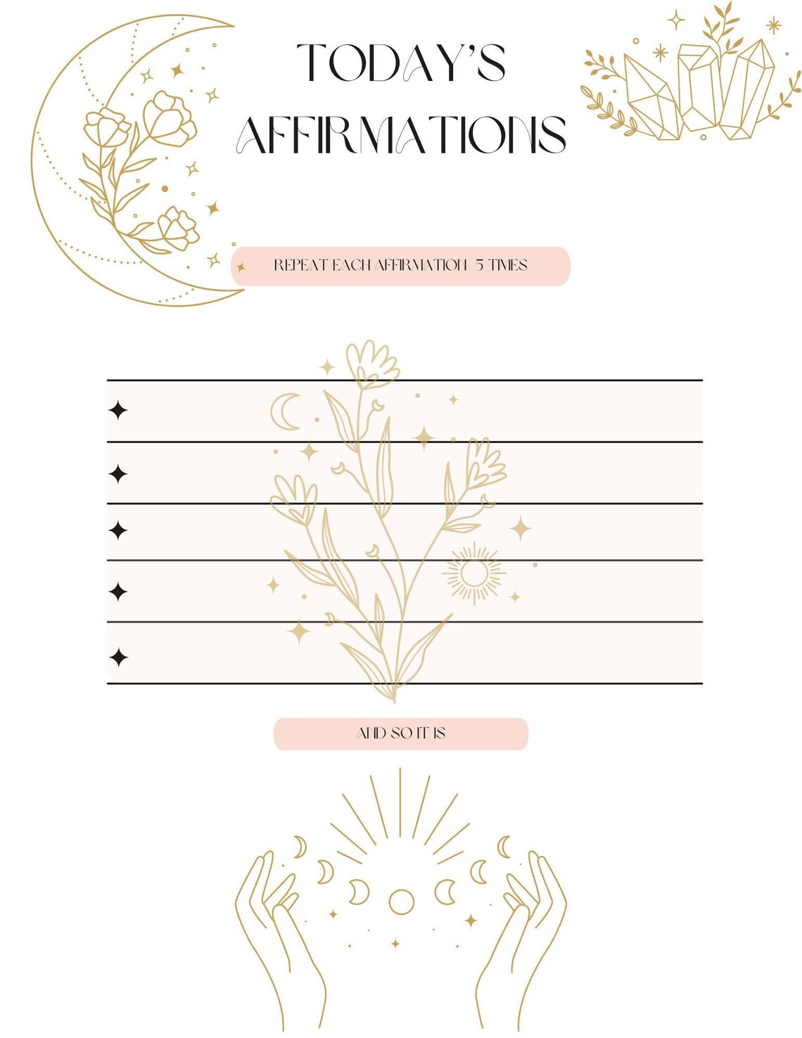 Daily Affirmations Printable PDF | Self Love & Manifestation Journal ...