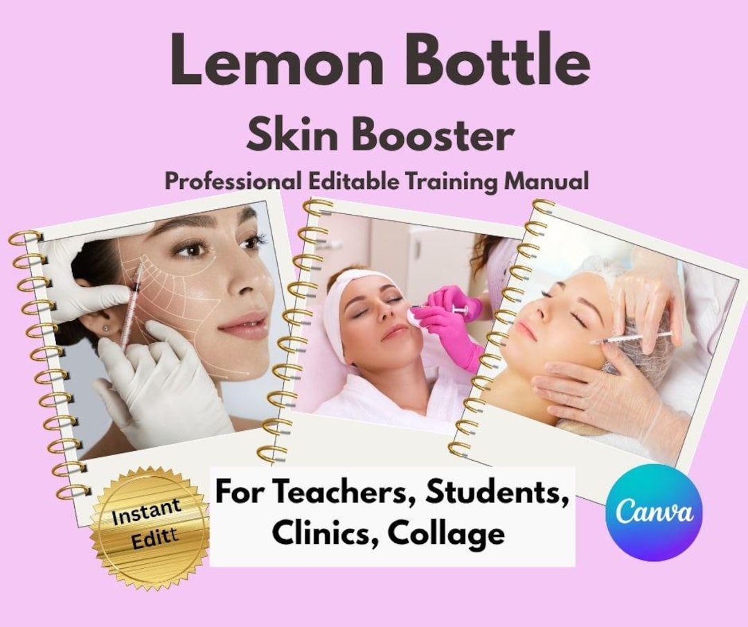 Lemon Bottle Skin Booster Training Manual: Editable Canva Template ...