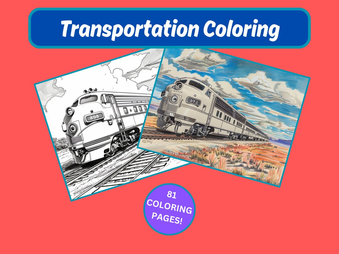 Modes of Transportation Coloring Book | Printable Download | Stress ...