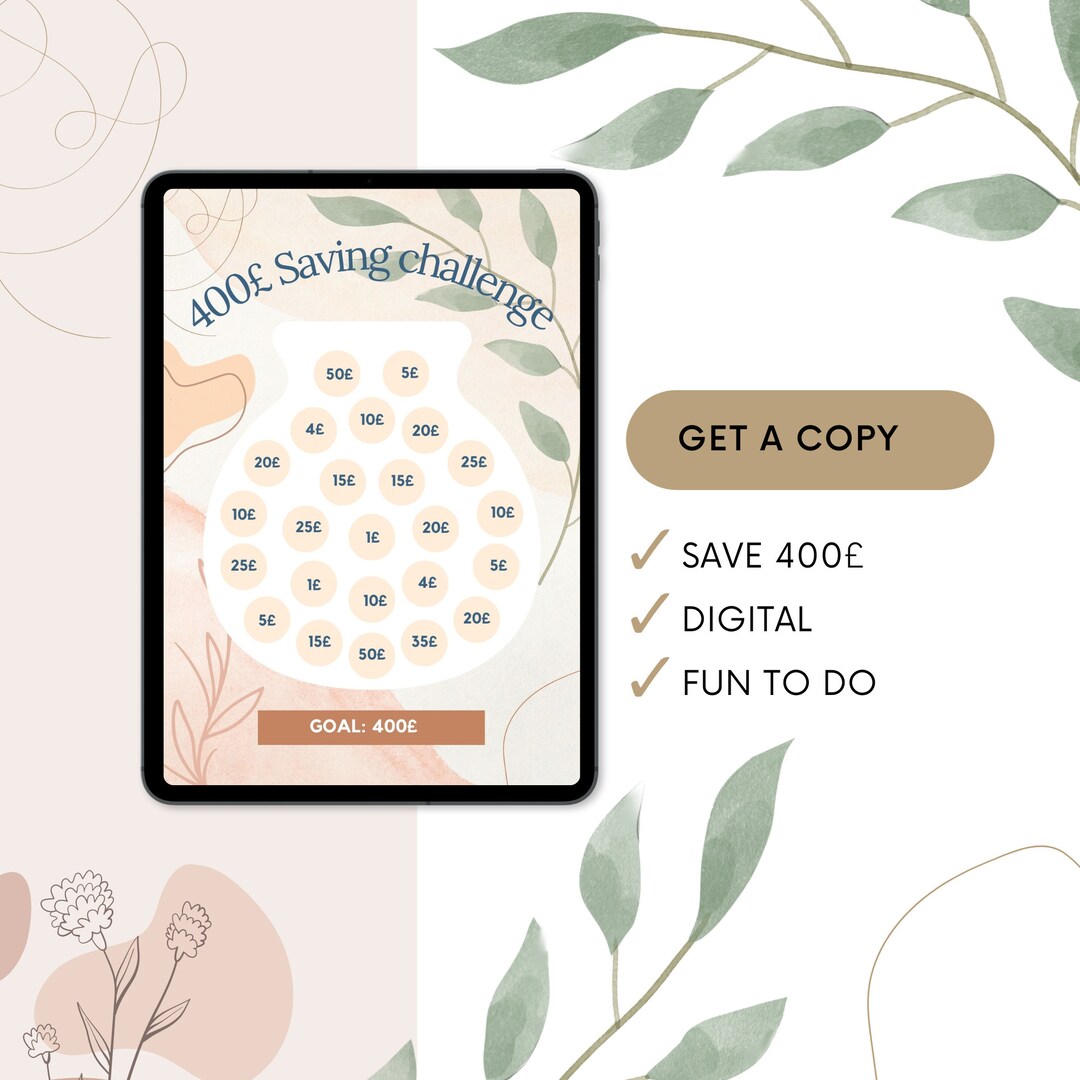 400 Pound Saving Challenge , Saving , Saving Challenge - Etsy