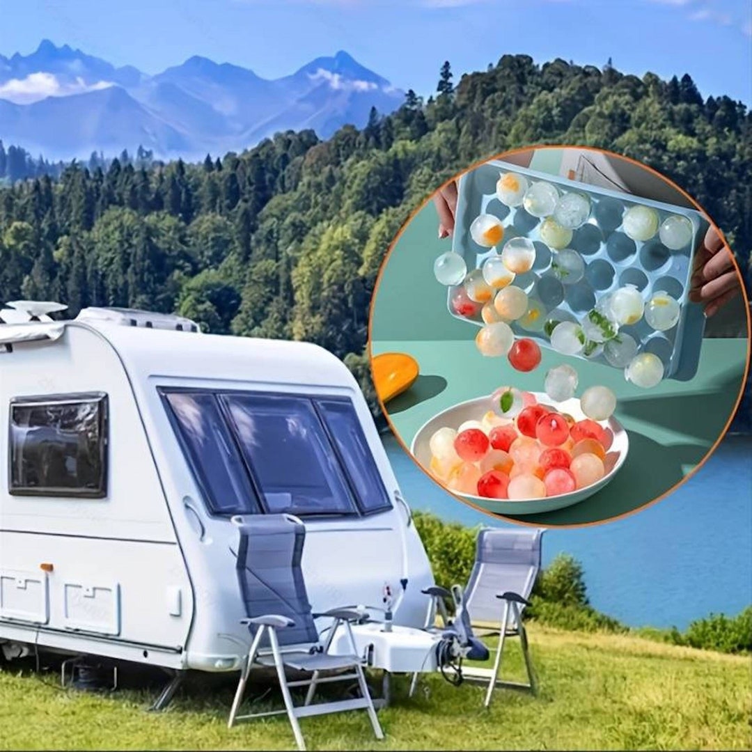 Round Ice Cube Tray, Sphere Ice Mold, Reusable Ice Ball Maker, Mini ...