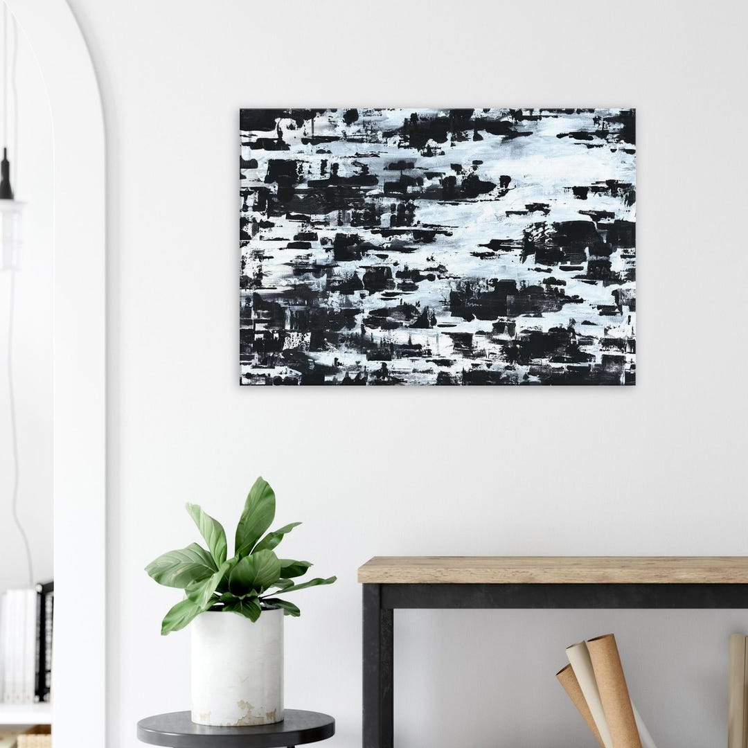 Cognitive Dissonance Abstract Art Print | Monochrome Black & White ...