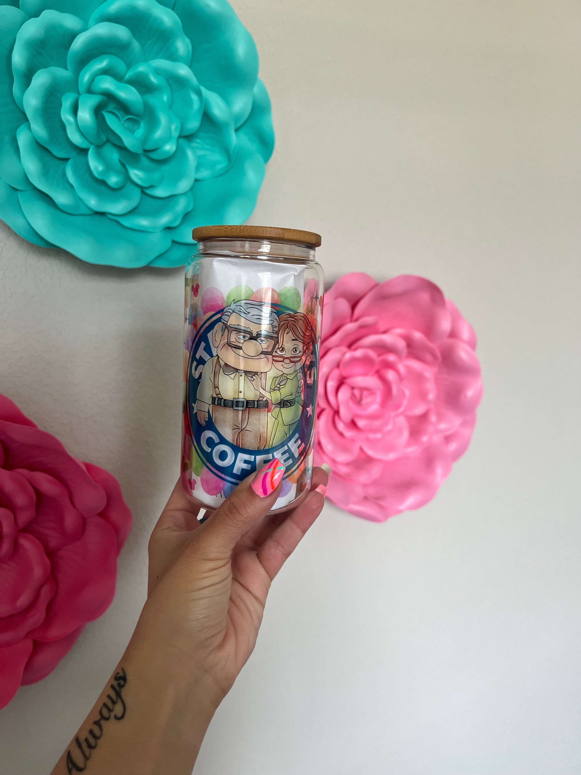 Disney Pixar up 16 Oz Glass Cup - Etsy