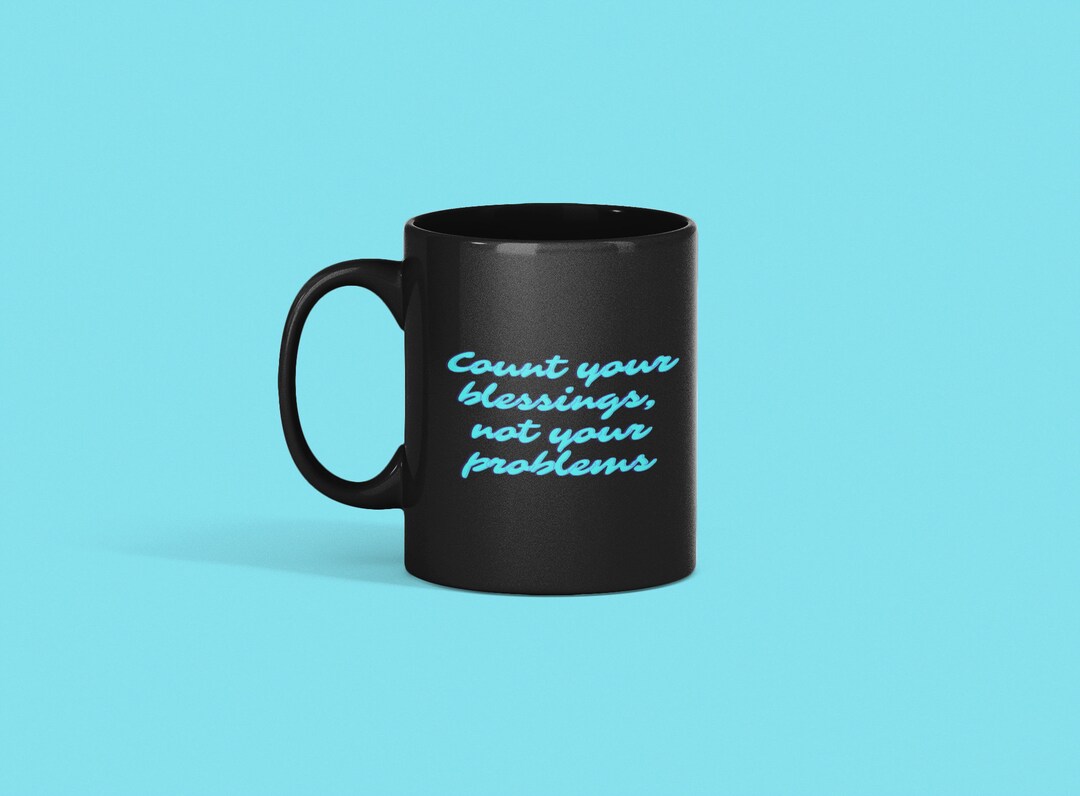 BLESSED COFFEE MUG Aesthetic Coffee Cup Christian, Inspirational, Black ...