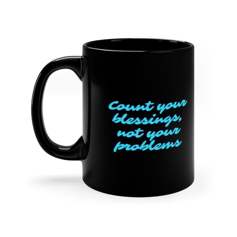 BLESSED COFFEE MUG Aesthetic Coffee Cup Christian, Inspirational, Black ...