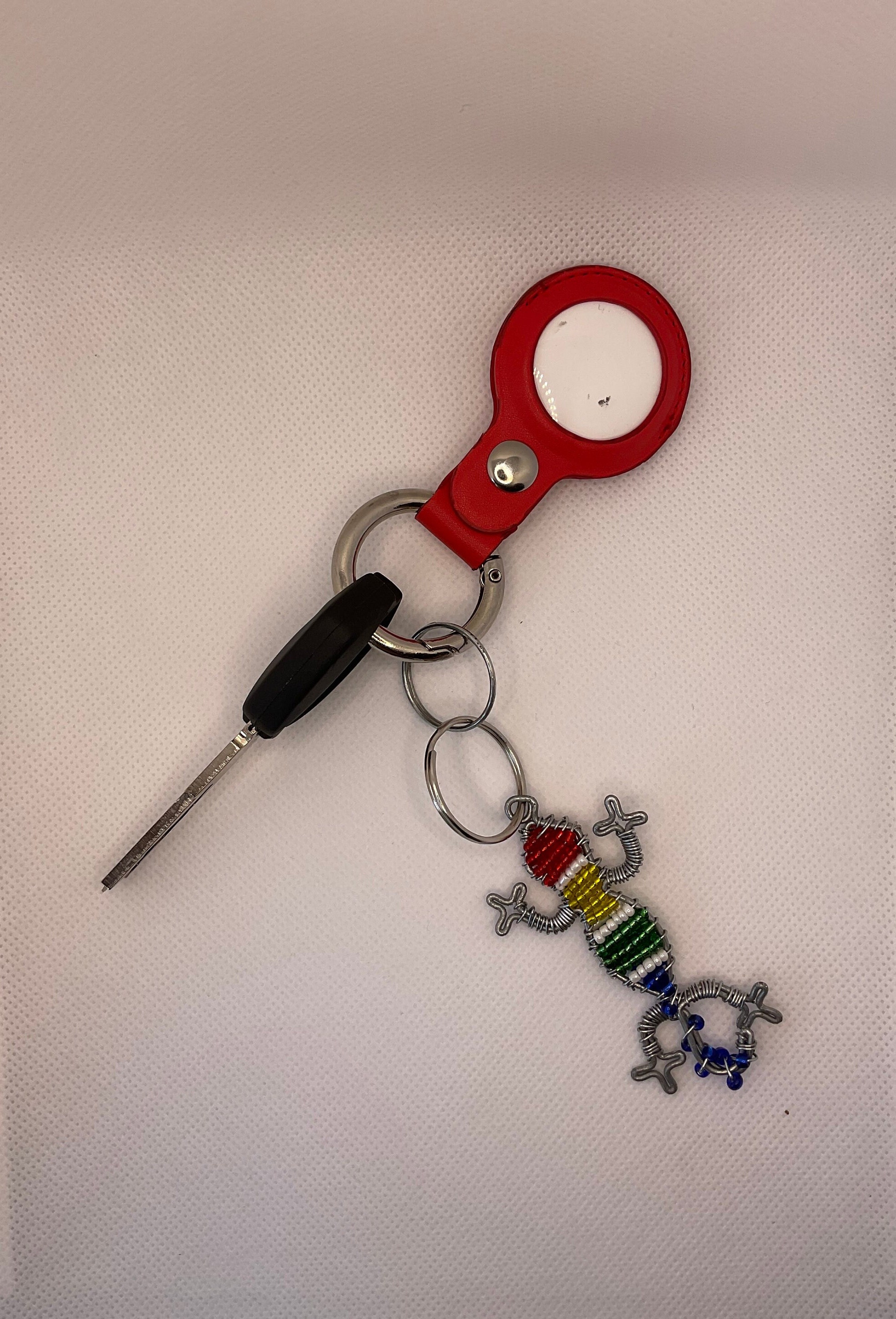 Beaded African Art Gecko Keychain, Gifts for Her, Double Sided ...