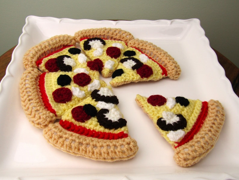 Crochet Pizza Play Food: Handmade Pretend Pizza Slices - Etsy