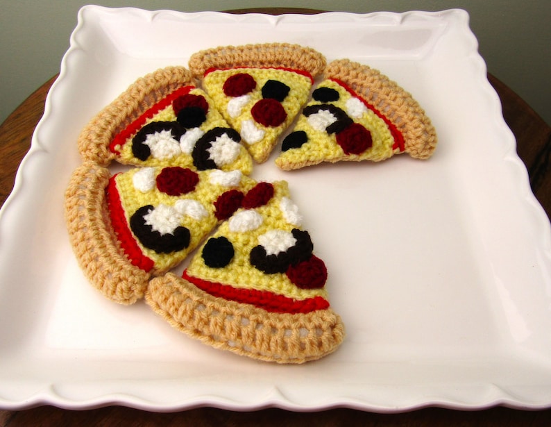Crochet Pizza Play Food: Handmade Pretend Pizza Slices - Etsy
