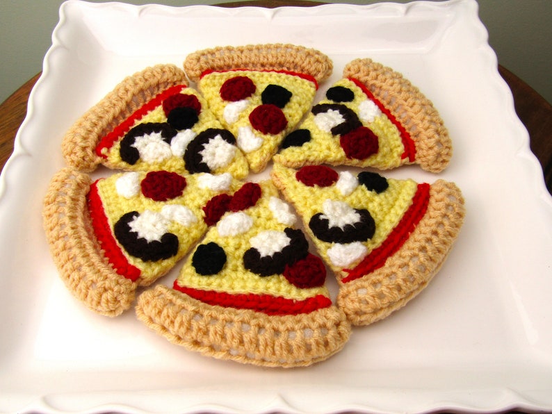Crochet Pizza Play Food: Handmade Pretend Pizza Slices - Etsy