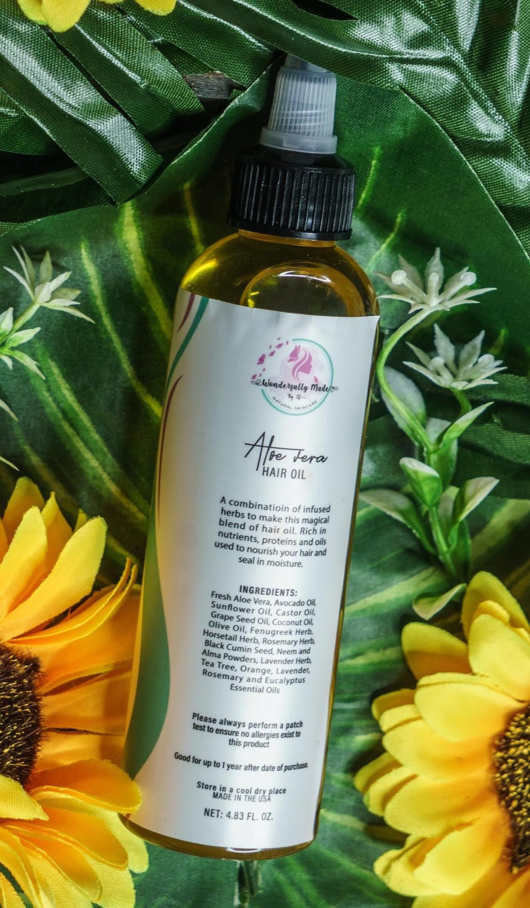 Aloe Vera Hair Growth Oil, Infused Herbs, Lightweight - Etsy