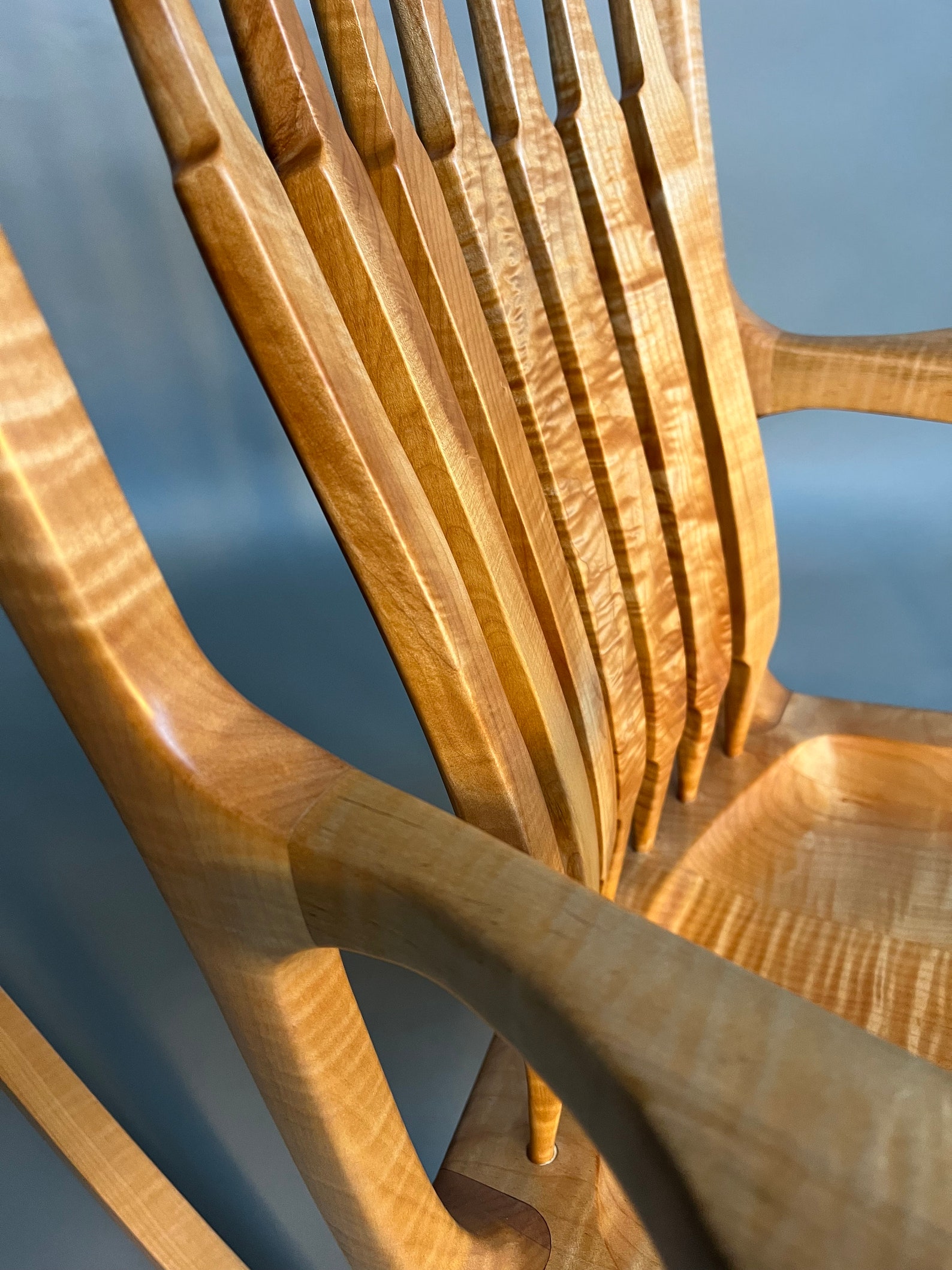Sculpted Rocking Chair in Fiddleback Curly Maple - Etsy