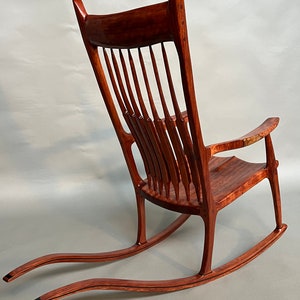 Sculpted Rocking Chair in Waterfall Bubinga - Etsy