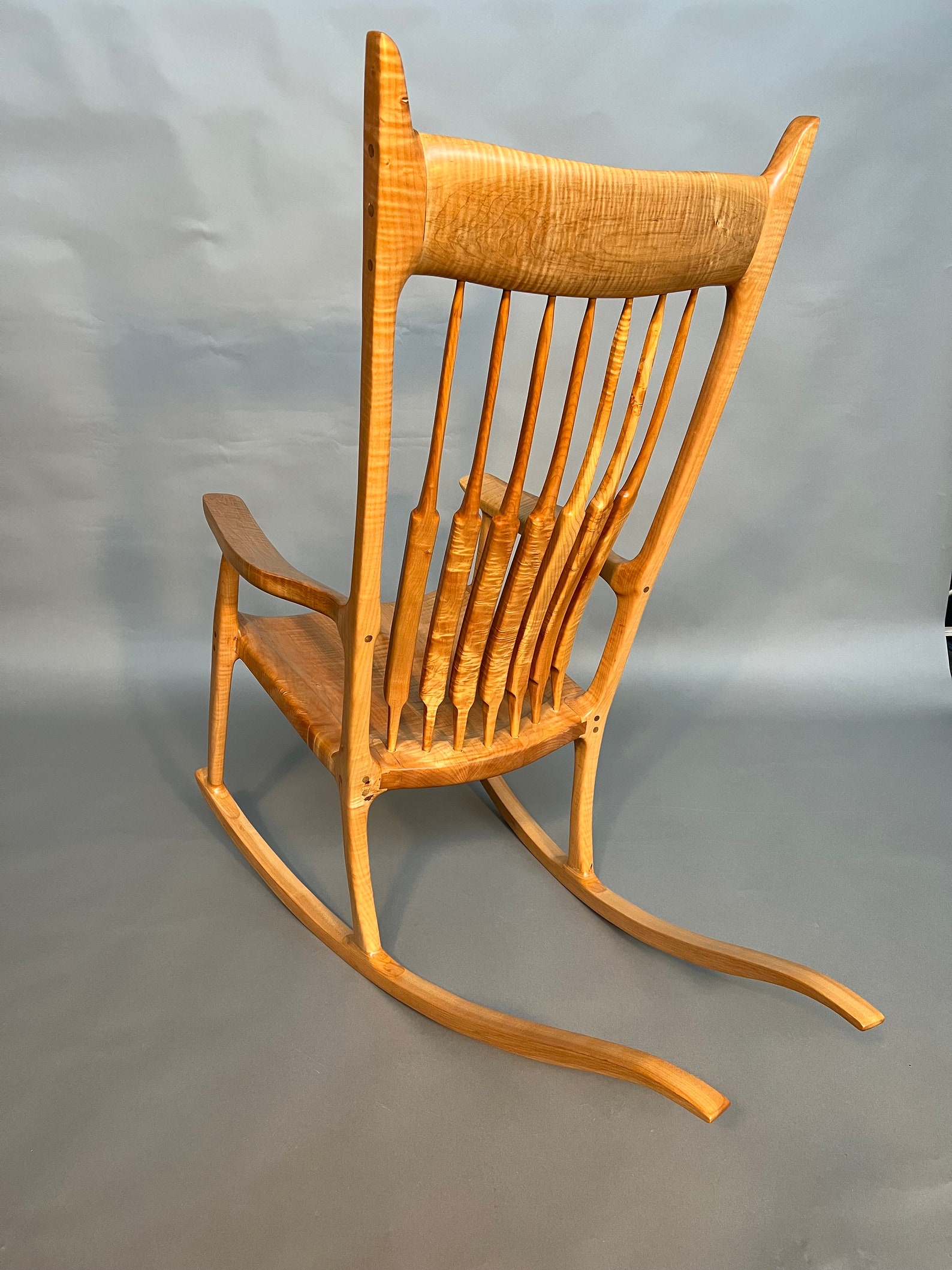 Sculpted Rocking Chair in Fiddleback Curly Maple - Etsy