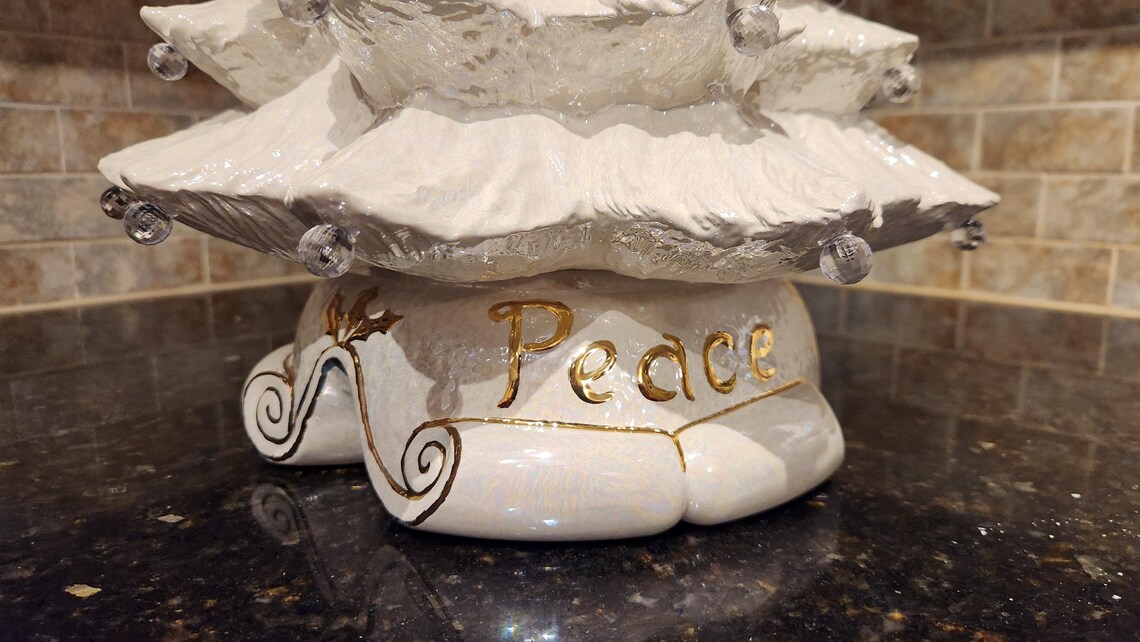 Large Gare #777 Ceramic Tree With Mother of Pearl and 22k Gold - Etsy