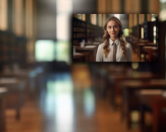 Zoom Virtual Backgrounds Gothic Library Backdrop Office Background ...