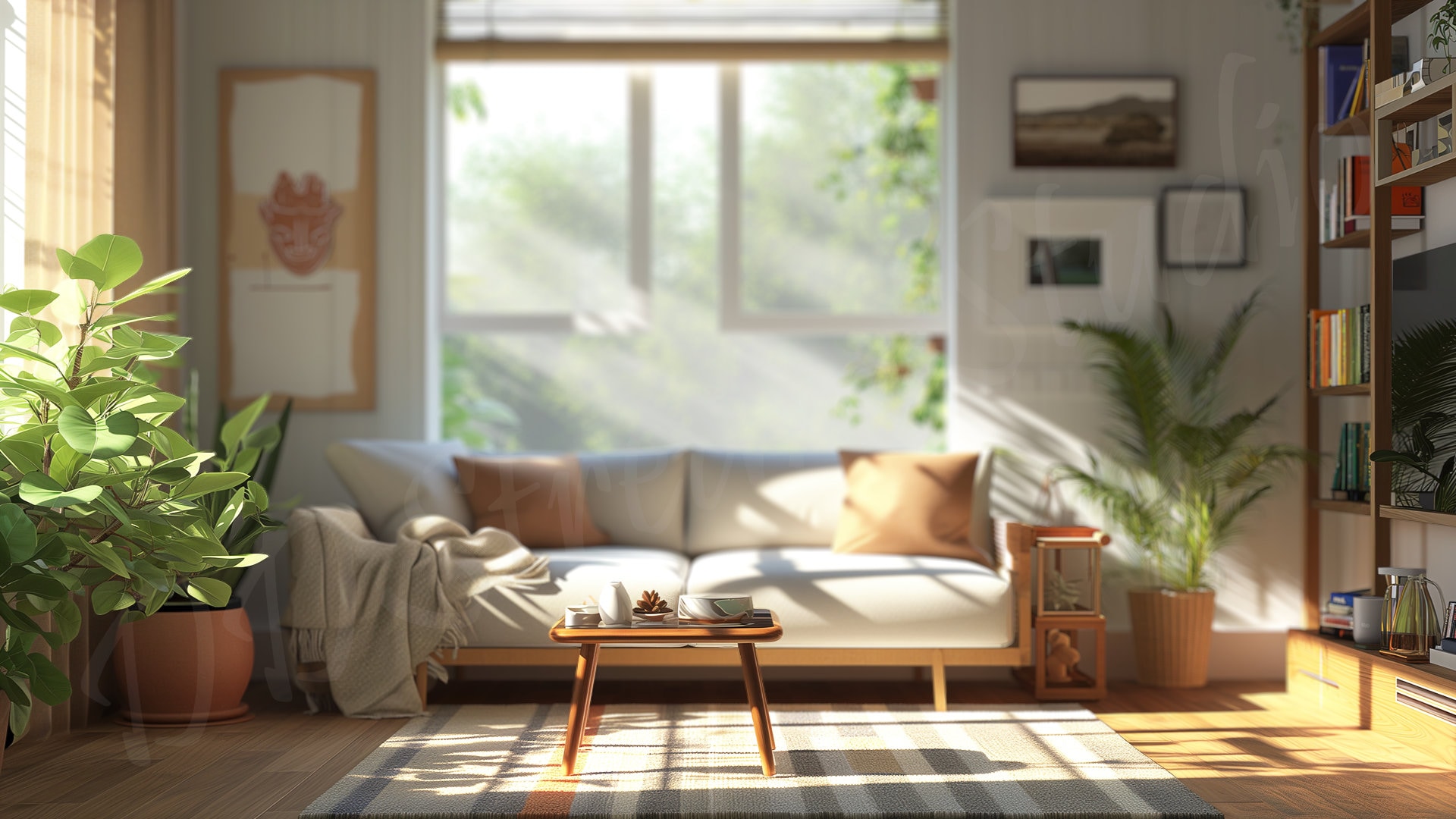 White Beige Room Backdrop for Virtual Meetings and Office Environments ...