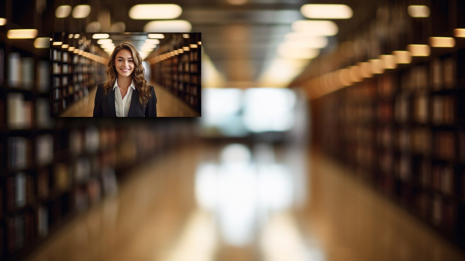 Library Book Shelves Zoom Backdrop Virtual Meetings & Office ...