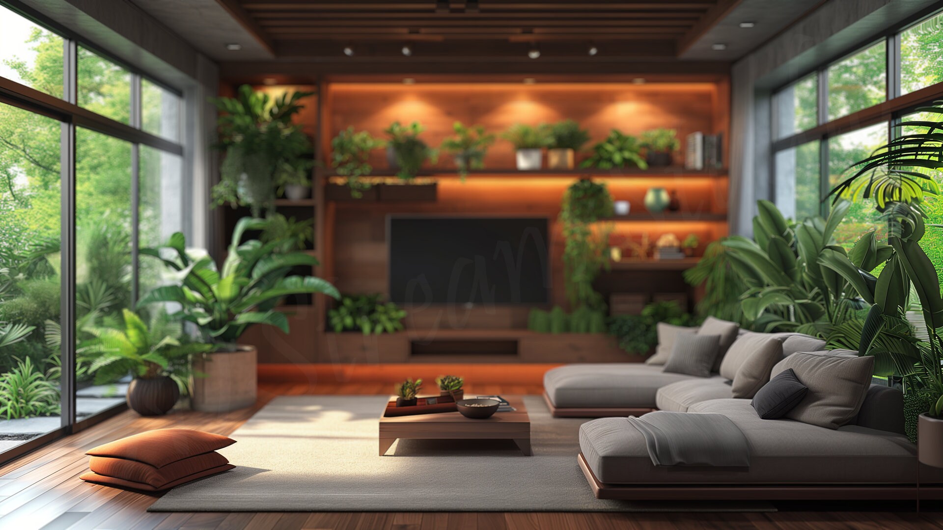 Comfy Livingroom Backdrop for Virtual Meetings and Office Environments ...