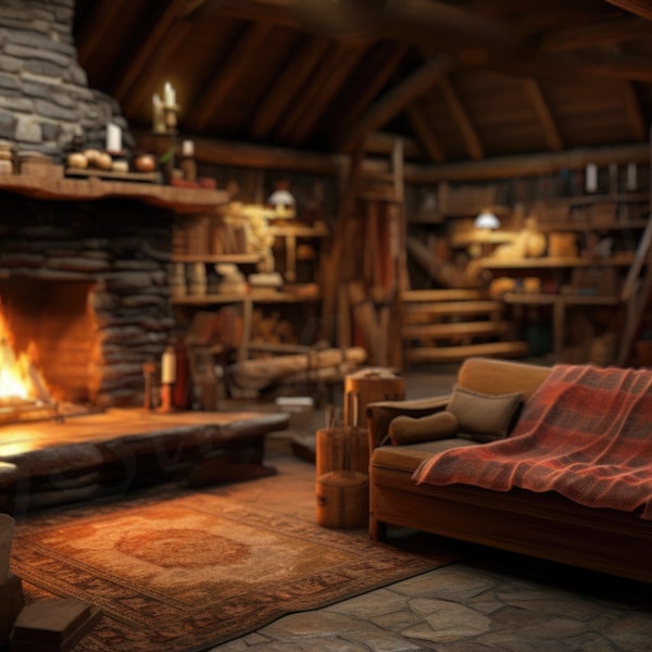 Log Cabin Backdrop - Etsy