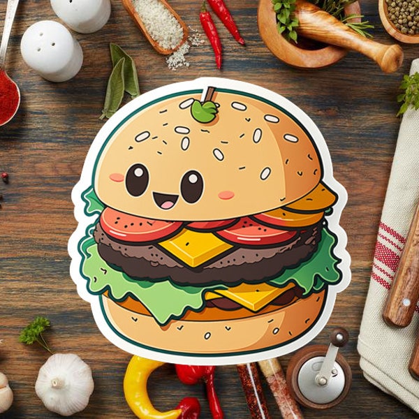 Burger Sticker - Etsy