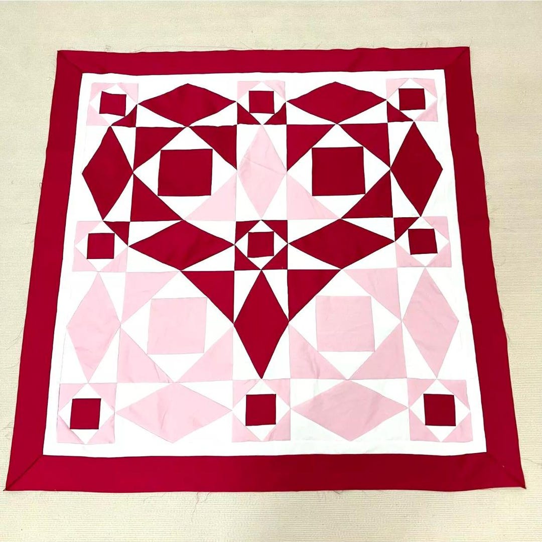 Handmade Red Hearts Quilt Top 47x47 Piecedbaby/bed/wall Decor - Etsy
