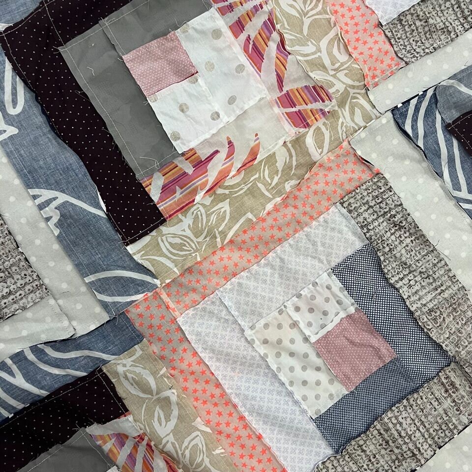 Handmade Log Cabin Cotton Sewing Craft Patchwork Queen Size Quilt Top/topper - Etsy