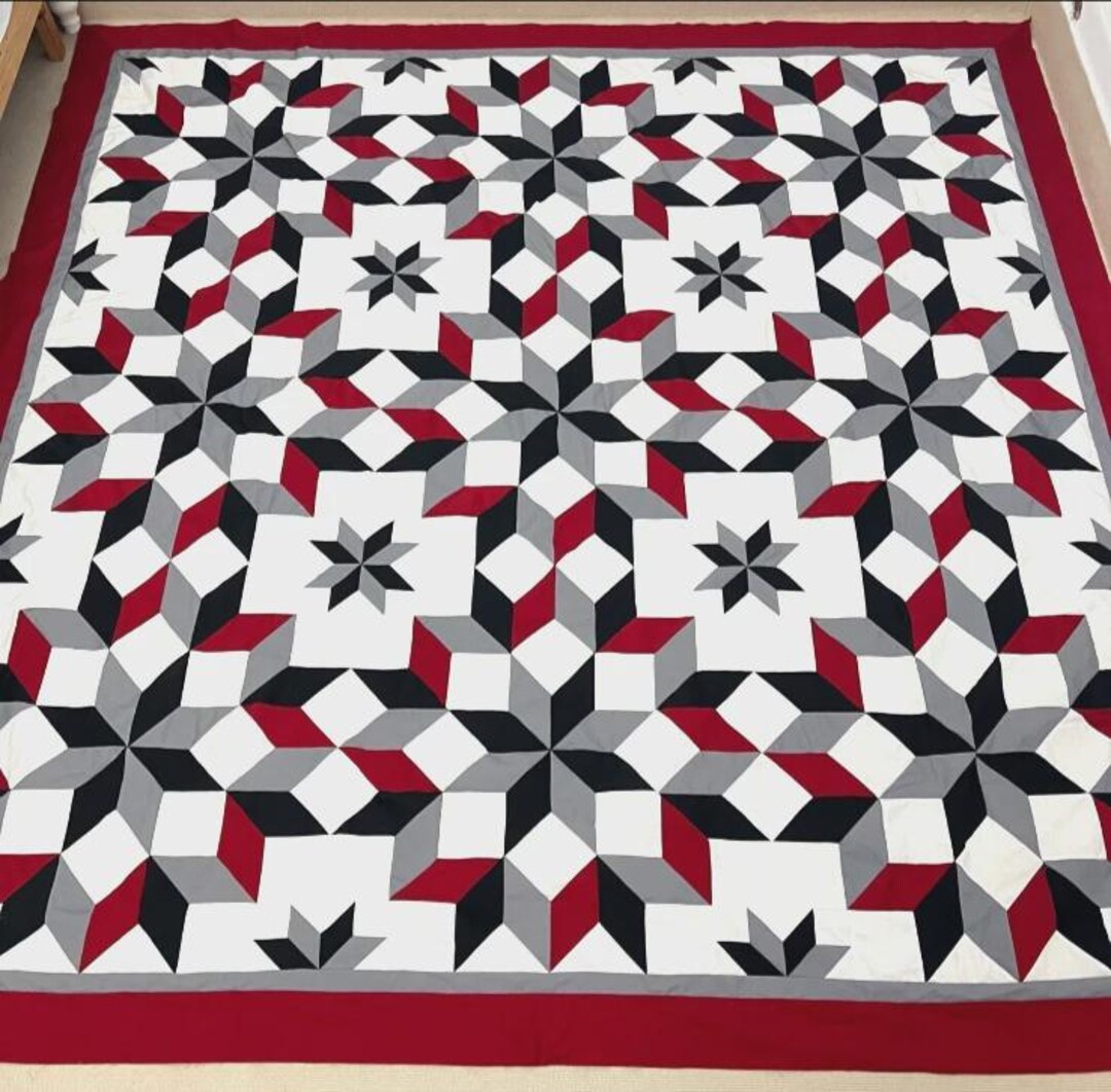 Original Cosmic Jewels-i Handmade Queen Patchwork Quilt Top/topper ...