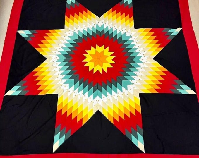Handmade Native American Lakota Inspired Scrappy Traditional Star Quilt ...