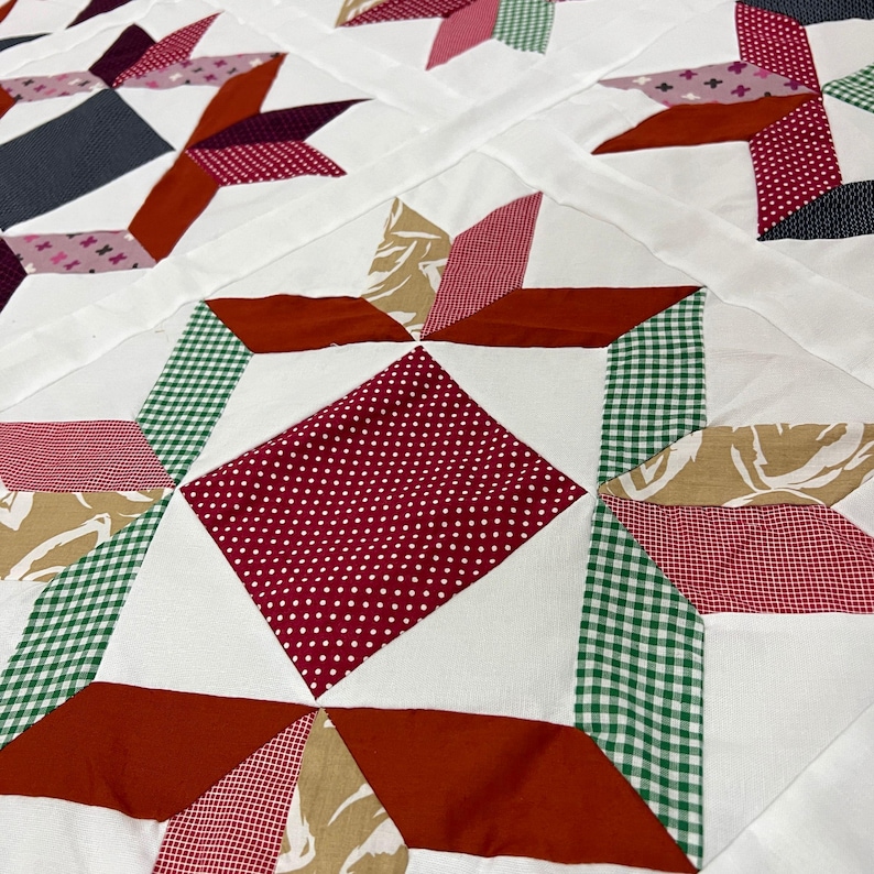 Handmade Holiday Cosmic Jewels Baby Quilt Top 47x47" Pieced~ Baby/bed ...