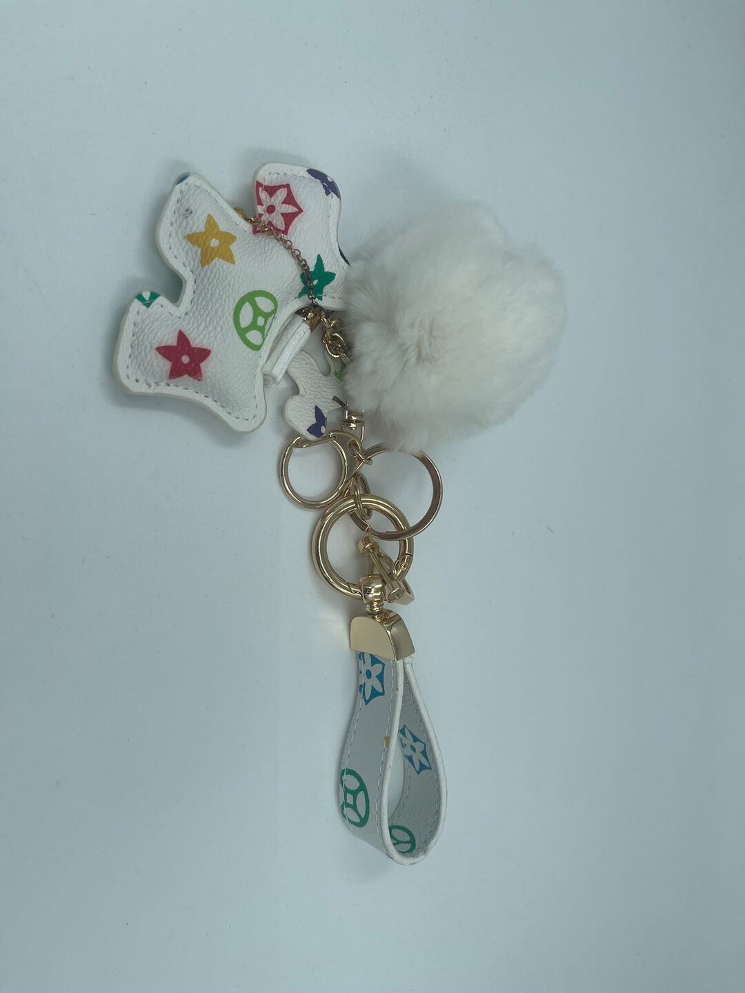 Mono Puppy Dog Puff Ball Keychain New - Etsy