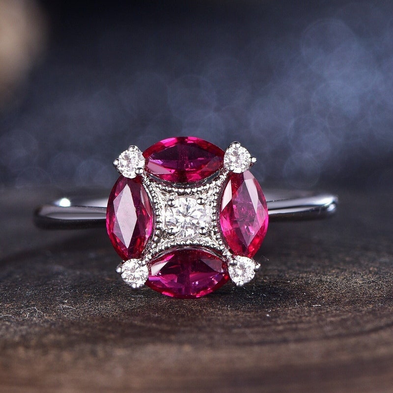 Small Ruby Ring - Etsy