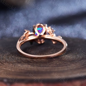 Special Lavender Opal Ring Star Moon Ring Oval Purple Opal Ring Birthstone Ring14k Rose Gold ...