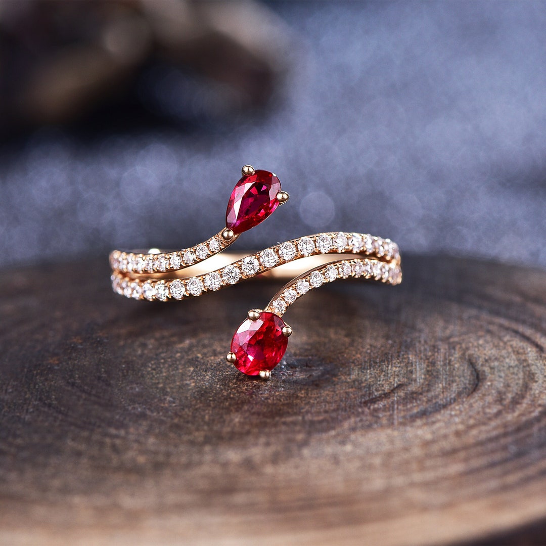 Vintage Ruby Ring,oval Ruby Ring 14K Rose Gold Vermeil Genuine Ruby ...