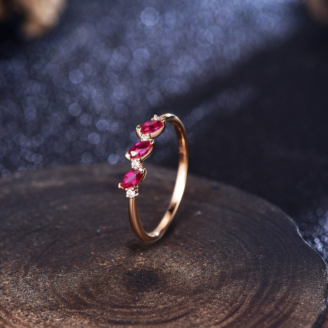 Radiant Ruby Ring in Gold, Raw Ruby Ring in Gold, Natural Ruby Ring ...