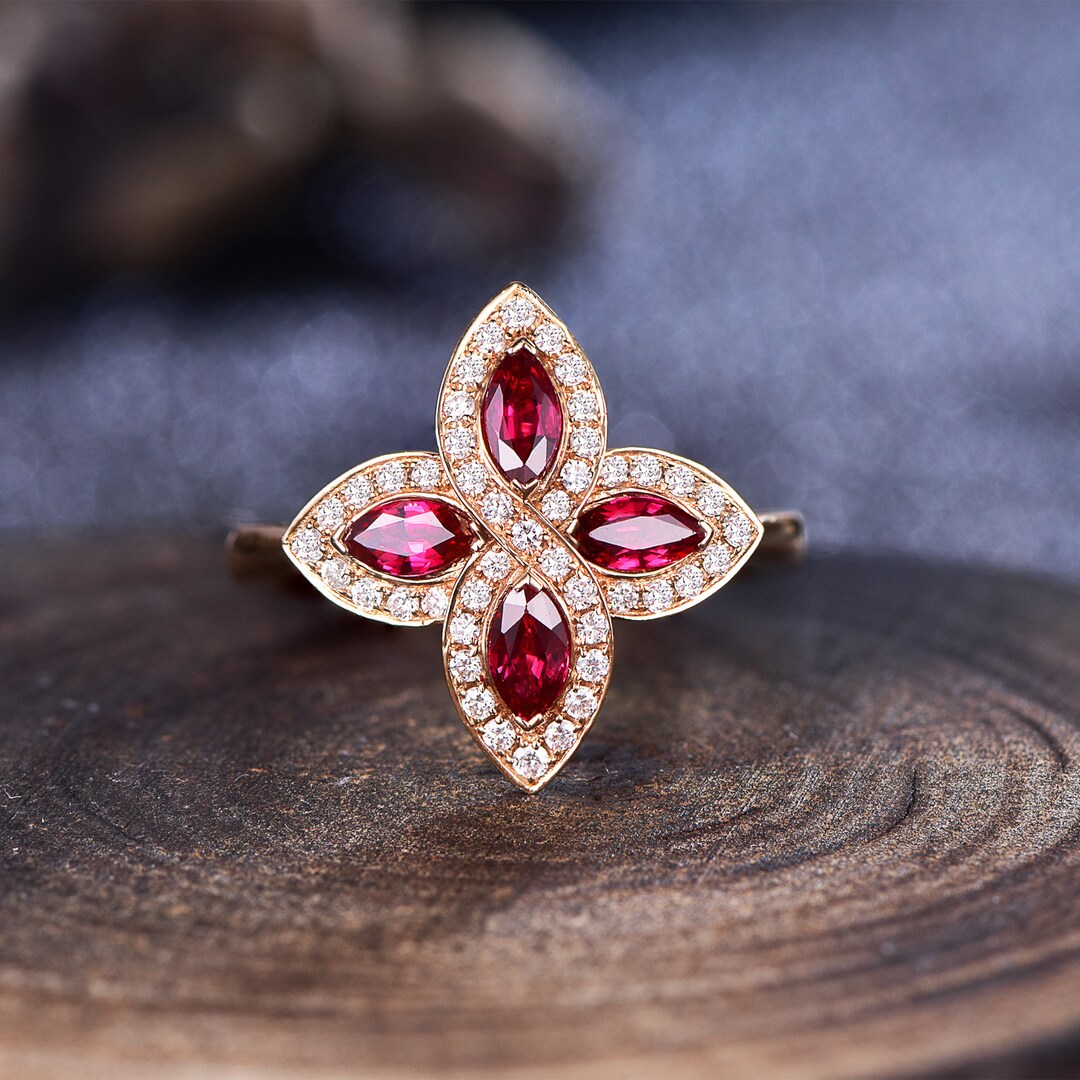 Radiant Ruby Ring in Gold, Raw Ruby Ring in Gold, Natural Ruby Ring ...