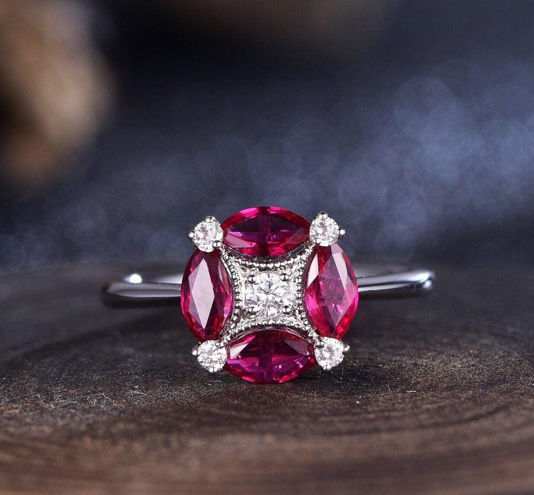 Radiant Ruby Ring in Gold, Raw Ruby Ring in Gold, Natural Ruby Ring ...