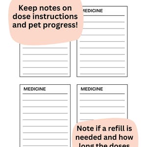 Pet Medication Management Form for Dogs and Cats | Digitial Download - Etsy