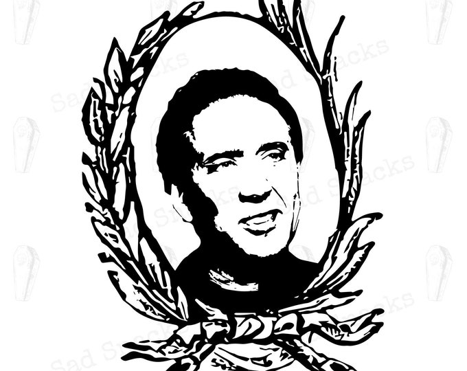 Nicolas Cage Sticker St. Nic Nic Cage Art Bust SVG Digital Sticker ...