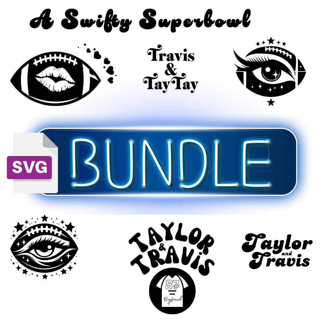 Taylor and Travis SVG Football Bundle PDF EPS Digital Stickers Sheet Swifty Superbowl - Etsy