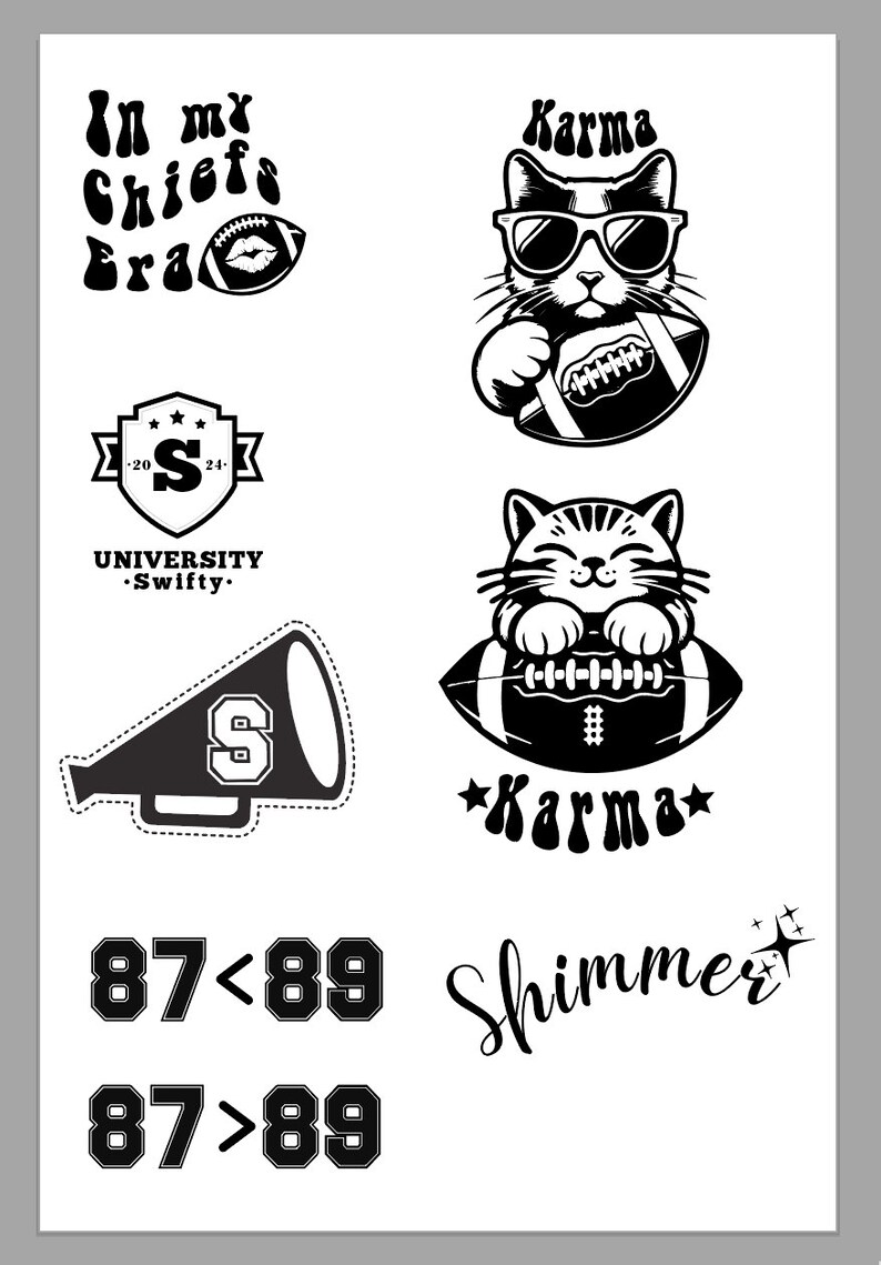 Taylor and Travis SVG Football Bundle PDF EPS Digital Stickers Sheet ...
