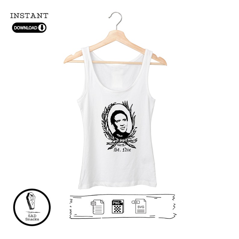 Nicolas Cage Sticker St. Nic Nic Cage Art Bust SVG - Etsy