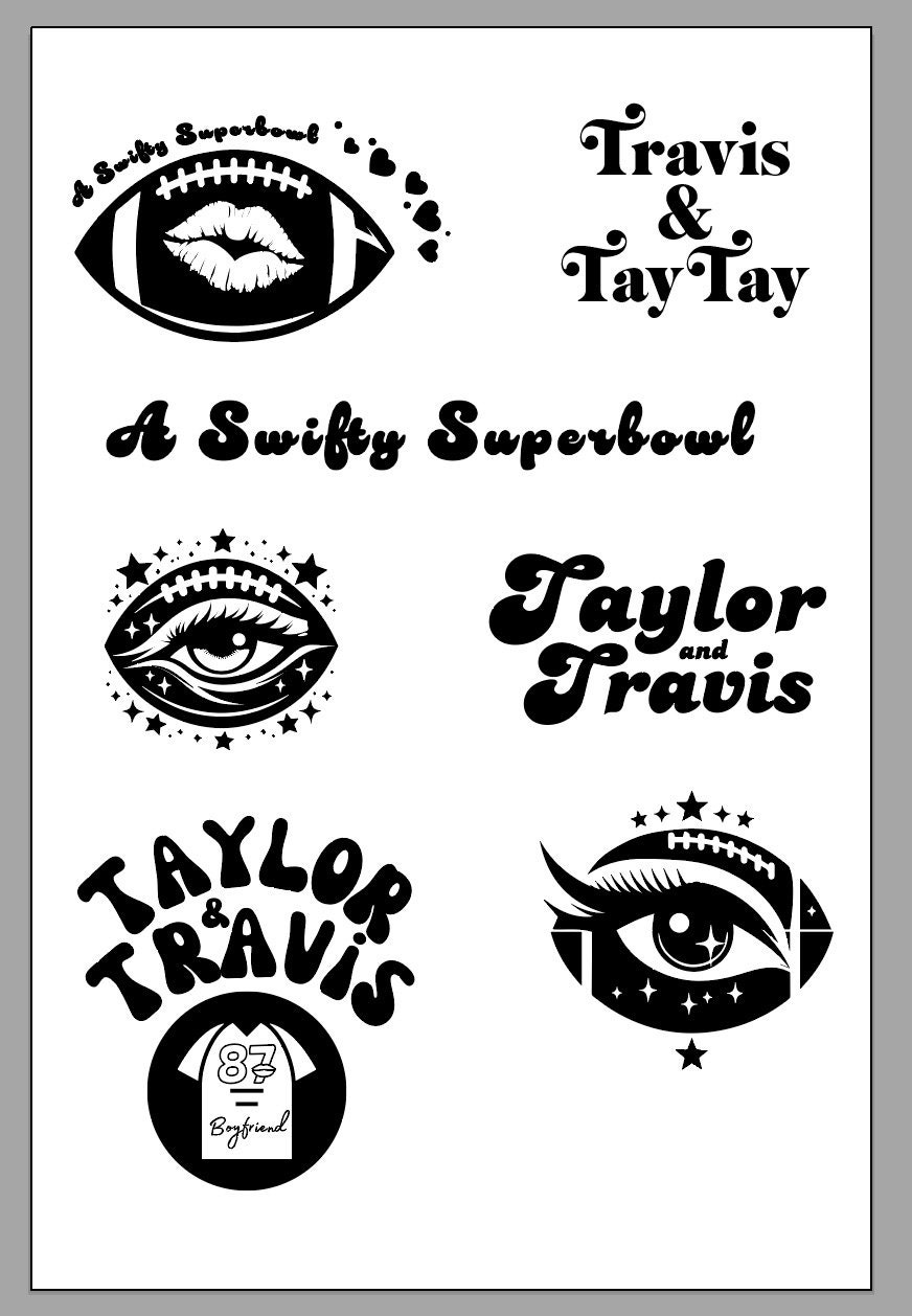 Taylor and Travis SVG Football Bundle PDF EPS Digital Stickers Sheet ...