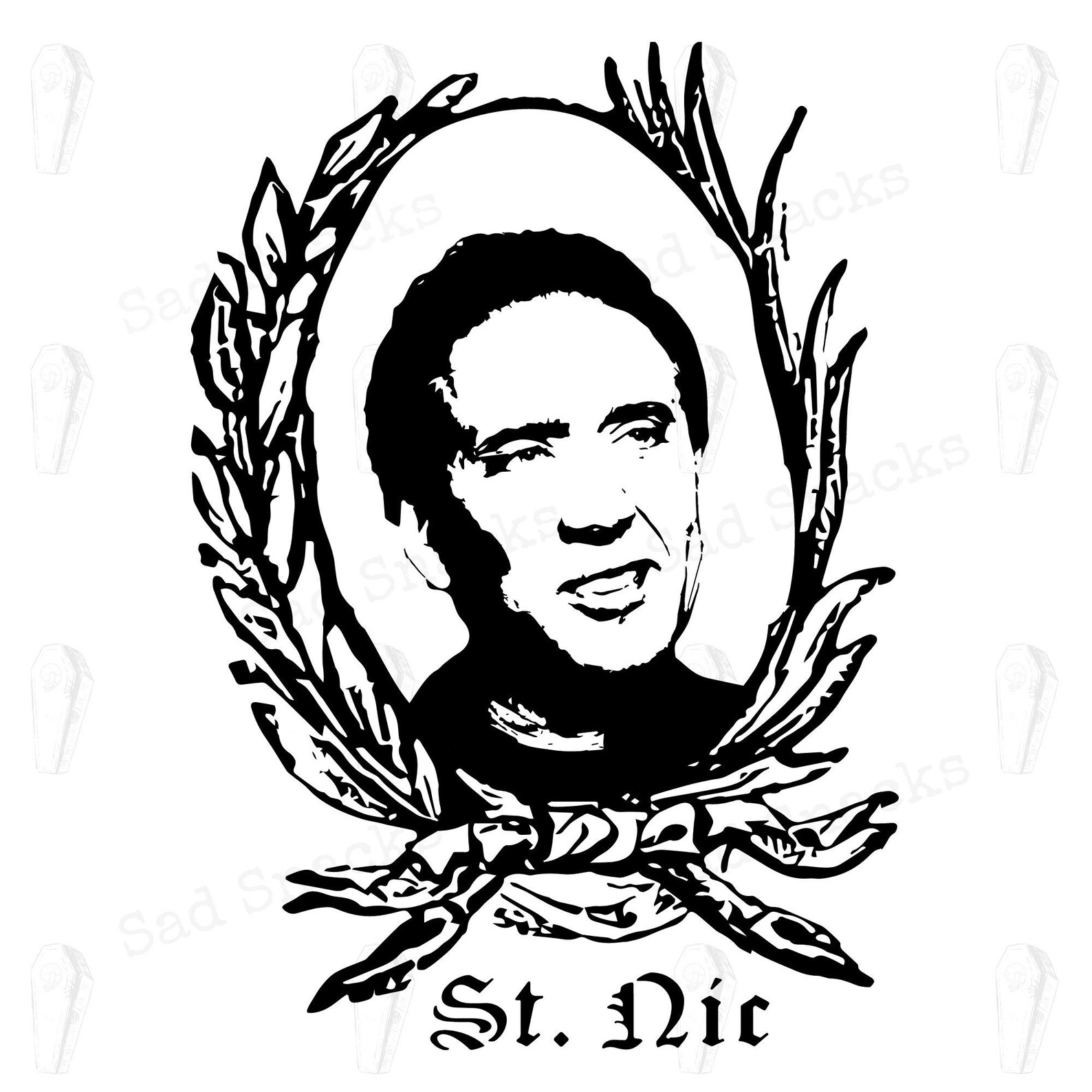 Nicolas Cage Sticker | St. Nic | Nic Cage Art Bust | SVG Digital ...