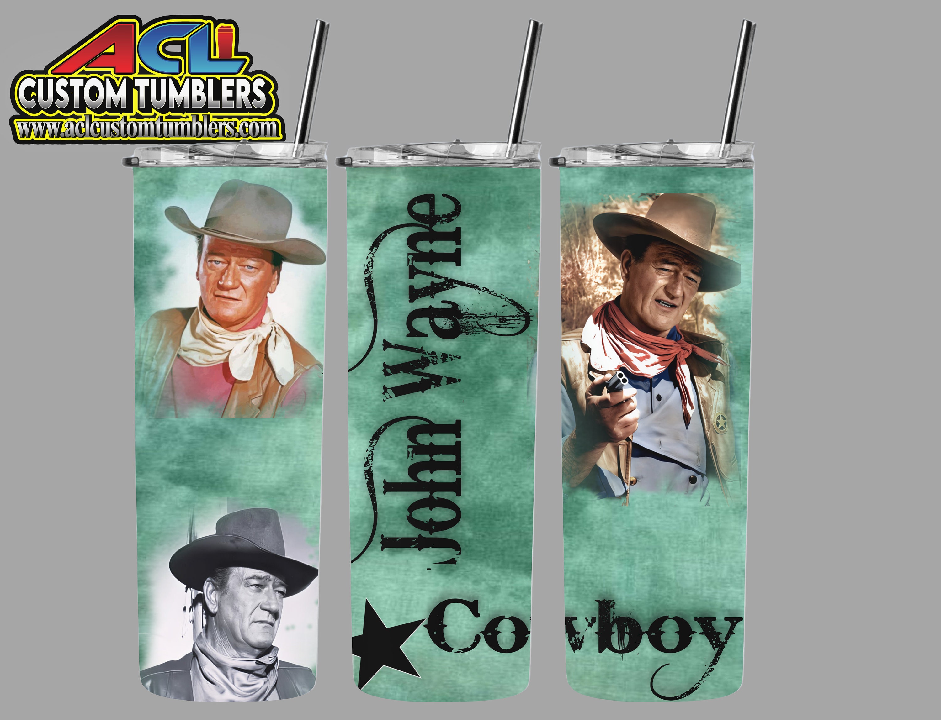 John Wayne 20 Oz Tumbler Design Straight and Tapered GO TO ...