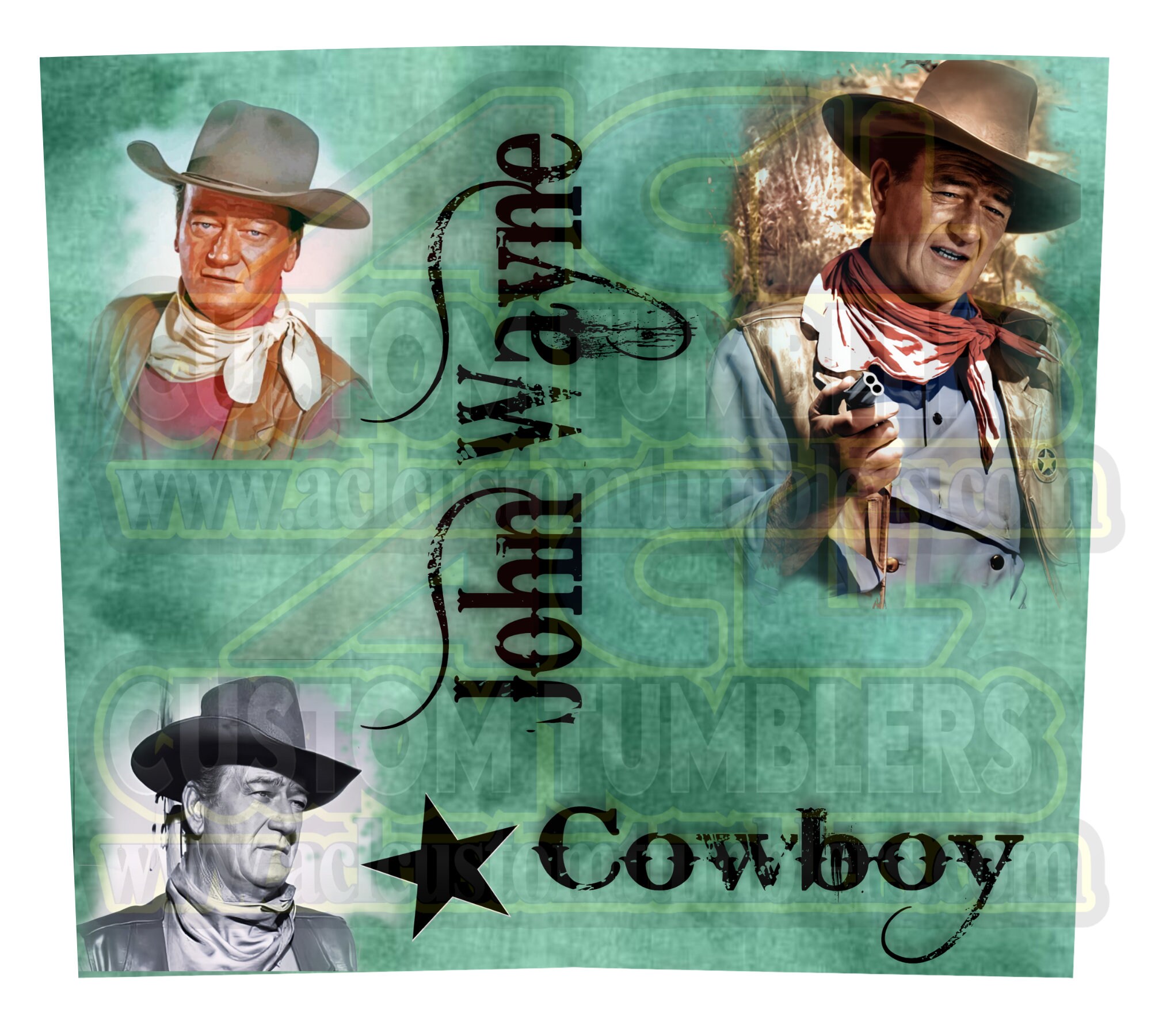 John Wayne 20 Oz Tumbler Design Straight and Tapered GO TO ...