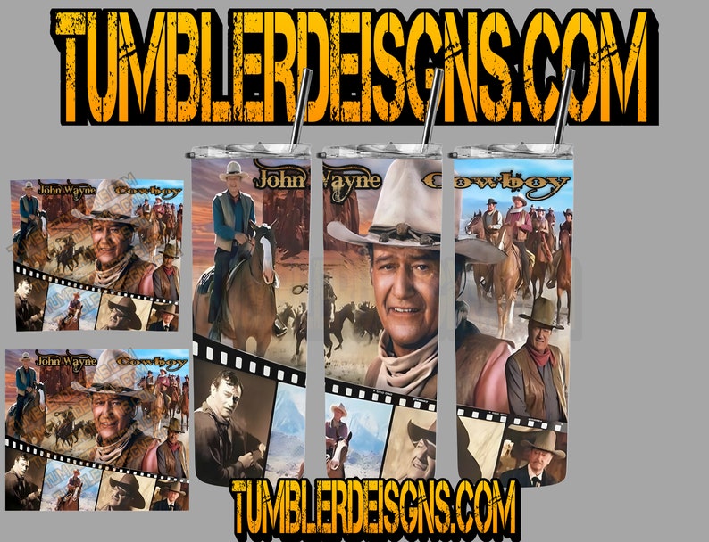 John Wayne Tumbler Design Straight and Taper - Etsy