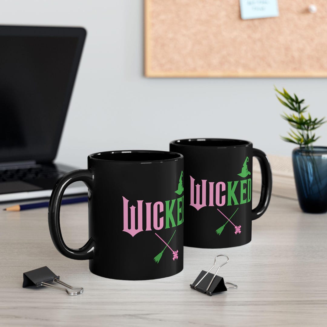Elphaba, Galinda, Wicked Musical Mug 2-sided, Defying Gravity, Changed ...