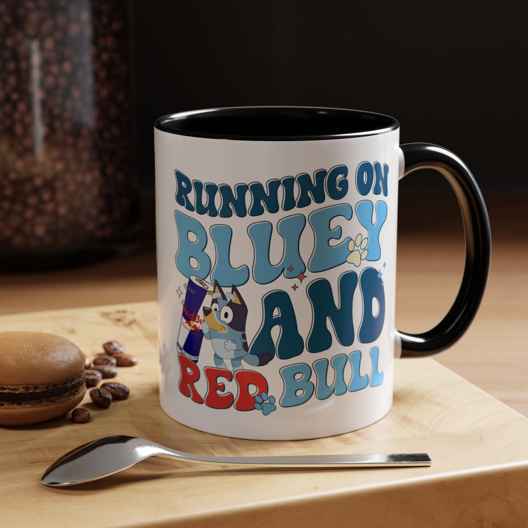 Running on Bluey, Parent Gift, Parent Life, Bluey Era, Red Bull Mug ...