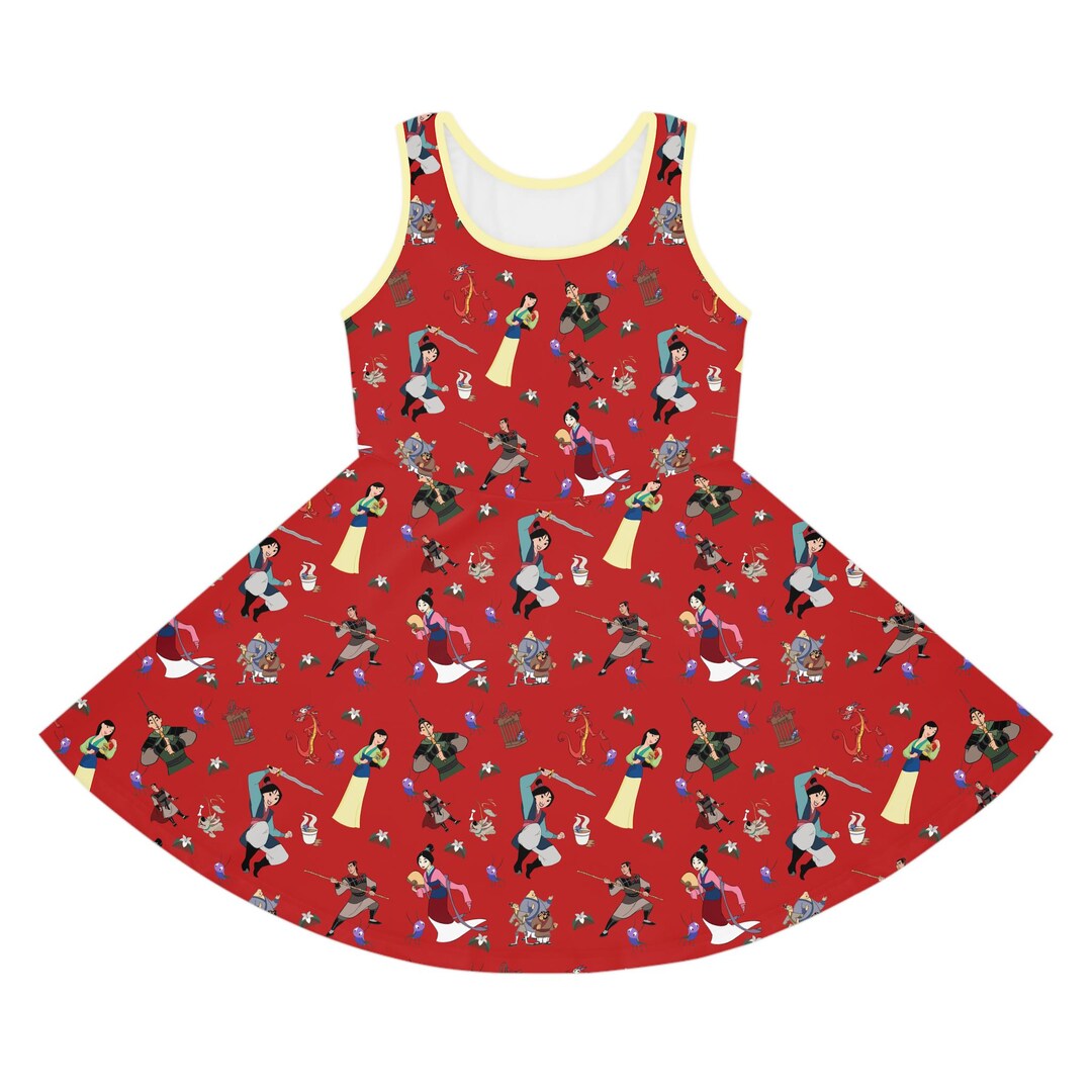 Girls Dress, Mulan, Skater Dress, Mushu, Sun Dress, Summer Dress ...